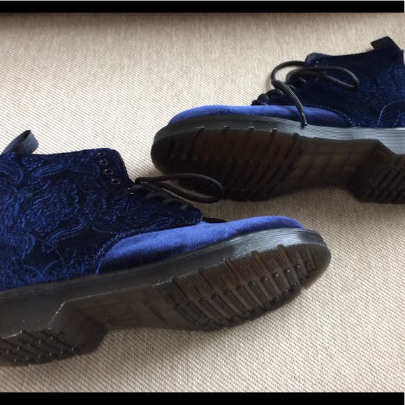 Dr. Martens | Shoes | New Dr Martens Blue Velvet Brocade Boots | Poshmark